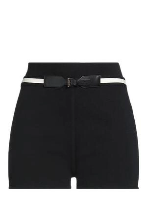 Max Mara Bermuda Shorts With Leather Trim Detail - Black