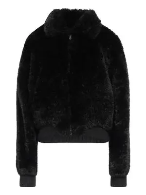 Rag & Bone Long Sleeve Plush Coat - Black