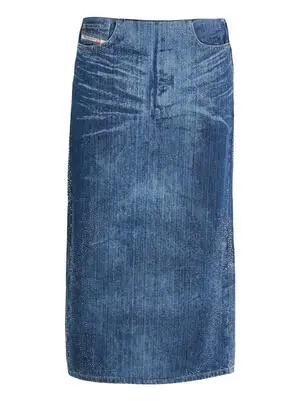 DIESEL® Medium Wash Embellished Denim Skirt - Blue