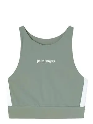 Palm Angels Logo-print Round Neck Tank Top - Gray
