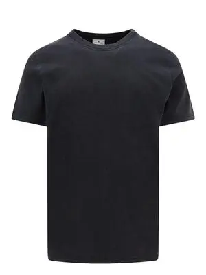 COURREGES Courrèges Logo Embroidered Crewneck T-shirt - Black