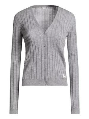 BURBERRY Burberry Ribbed V-Neck Cardigan With Brand Label