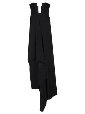 Sportmax Sleeveless Deep V-neck Asymmetrical Dress - Black