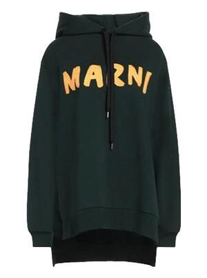 Marni Fleece Hooded Sweatshirt With Logo Print - Black