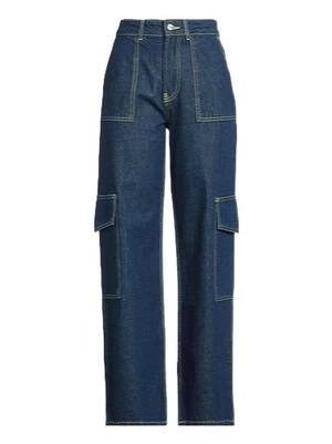 GANNI Ganni Straight-Leg Cargo Jeans With Contrast Stitching