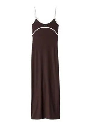 Miu Miu Miu Miu Stretch Jersey Midi Dress Ebony/white