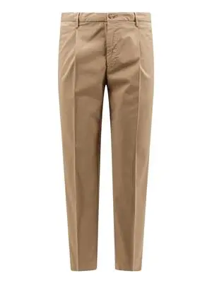 Incotex Stretch-cotton Tapered Trousers - Brown