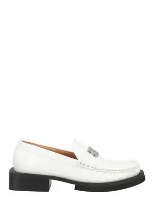GANNI Patent Leather Loafers With Embellishment - White