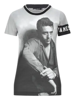 Dolce & Gabbana Graphic Print Short Sleeve T-shirt - Black