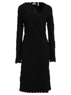 Burberry Knitted Midi Dress With Scoop Neckline - Black