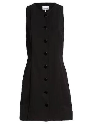 GANNI Sleeveless Crewneck Dress - Black
