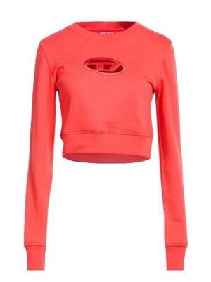 DIESEL® D-oval" Cropped Hoodie With Long Sleeves - Orange