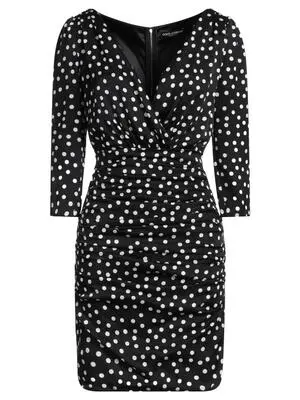 Dolce & Gabbana Polka Dot Sheath Dress - Black