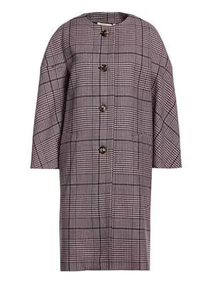 Marni Single-breasted Checked Coat - Gray