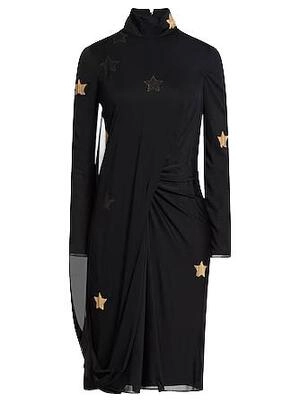 BURBERRY Burberry Long Sleeve Turtleneck Dress With Star Appliqués