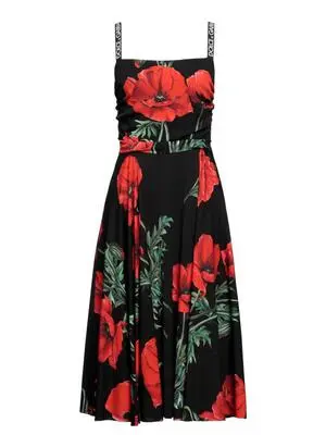 DOLCE & GABBANA Dolce & Gabbana Floral Print Ruched Midi Dress