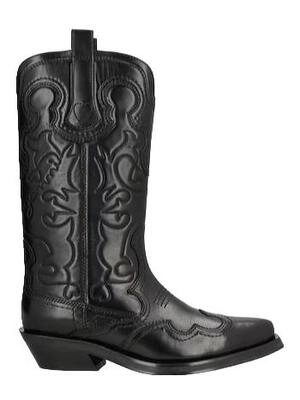 GANNI Ganni Embellished Leather Cowboy Boots