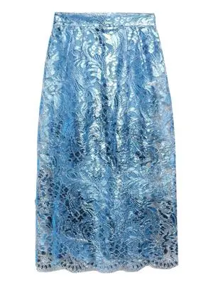 Dolce & Gabbana Metallic Lace A-line Skirt - Blue