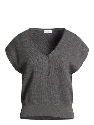 BRUNELLO CUCINELLI Brunello Cucinelli Sleeveless V-Neck Top With Logo Detail