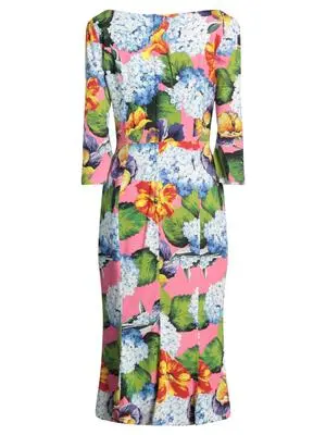 Dolce & Gabbana Floral Print Crepe Midi Dress - Multicolor