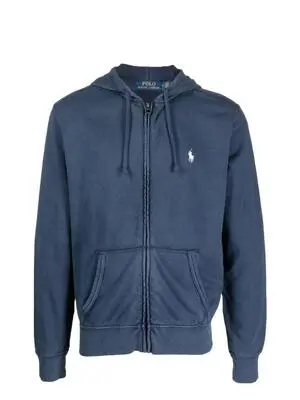 Polo Ralph Lauren Polo Ralph Lauren Embroidered Zip-Up Hoodie Blue