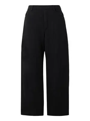 NILI LOTAN Tribeca Cotton-jersey Barrel-leg Track Pants - Black