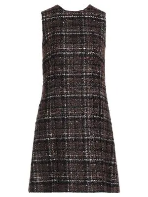 Dolce & Gabbana Sleeveless Plaid Tweed Dress - Black