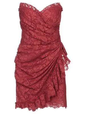 Dolce & Gabbana Sleeveless Lace Bodycon Dress - Red