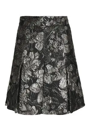 Dolce & Gabbana Floral Jacquard Midi Skirt - Black