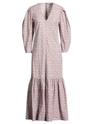 GANNI Floral Print V-neck Long Sleeve Maxi Dress - Pink