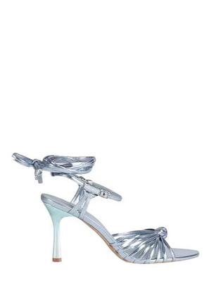 MAXCO. Metallic Slingback Sandals With Tie Fastening - Gray