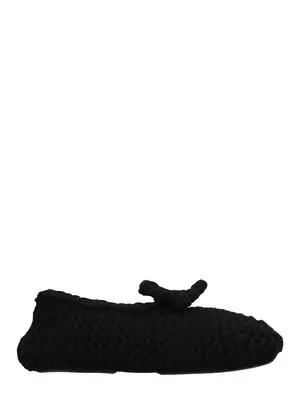 Dolce & Gabbana Round Toe Ballet Flats With Bow Detailing - Black