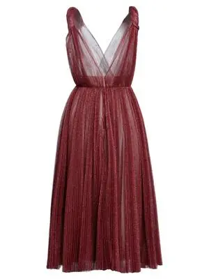 Dolce & Gabbana Pleated Sleeveless Maxi Dress - Red