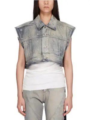 RICK OWENS Rick Owens Drkshdw Jumbo Worker Denim Waistcoat