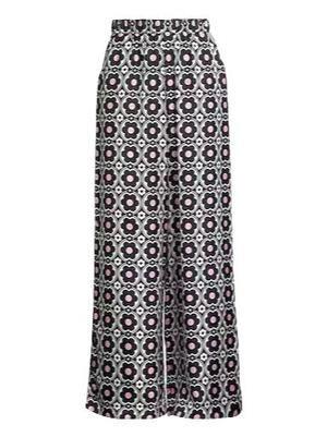 MAXCO. Max&co. Floral Print Wide Leg Trousers - Black