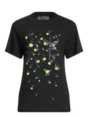 MAXCO. Max&co. Floral Logo Crew Neck T-shirt - Black