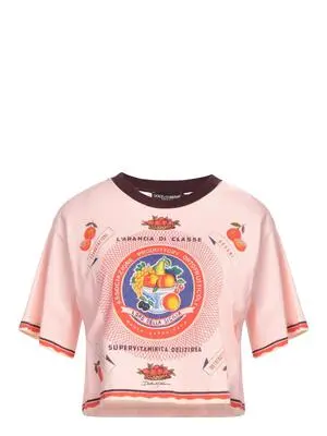 DOLCE & GABBANA Dolce & Gabbana Multicolor Printed Jersey Cropped T-Shirt