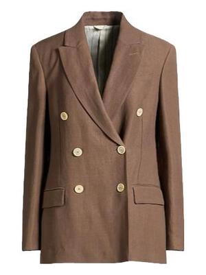 Brunello Cucinelli Double-breasted Suit Jacket - Brown