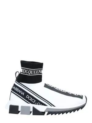 Dolce & Gabbana Two-tone Knit Sock Sneakers - White