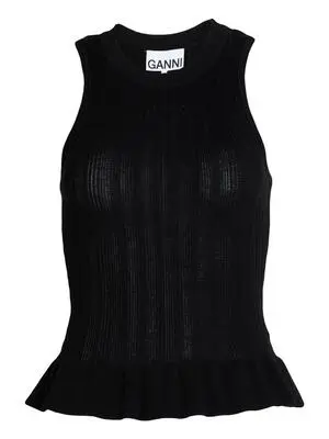 GANNI Ganni Knitted Crew Neck Vest