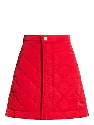 Burberry Quilted Midi Skirt - Red