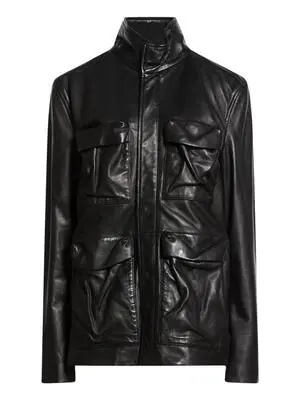 DIESEL® Leather Jacket With Zip Fastening - Black