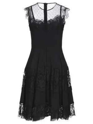 Dolce & Gabbana Lace Trimmed Sleeveless Dress - Black
