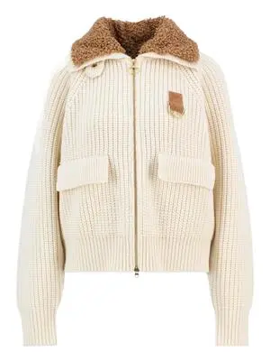 Barbour Zip Shearling Sweater - Neutral