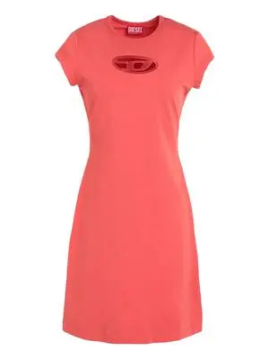 DIESEL® Loose And Comfortable Solid Color T-shirt Dress - Red