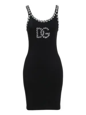 Dolce & Gabbana Embellished Sleeveless Bodycon Dress - Black