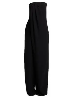 Max Mara Sleeveless Draped Crepe Satin Dress - Black