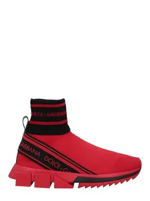 Dolce & Gabbana Two-tone Knitted Sock Sneakers - Red