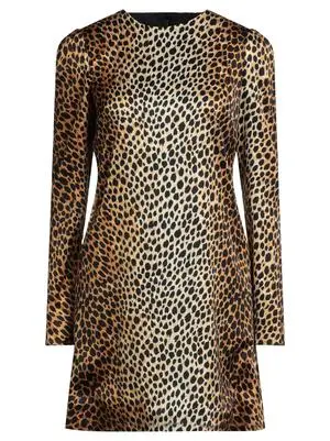 Dolce & Gabbana Leopard Print Long Sleeve Dress - Black