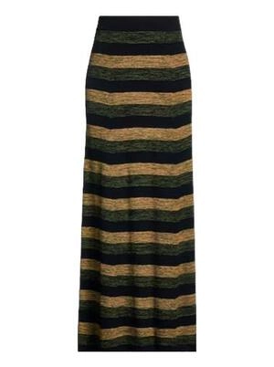 GANNI Striped Midi Skirt